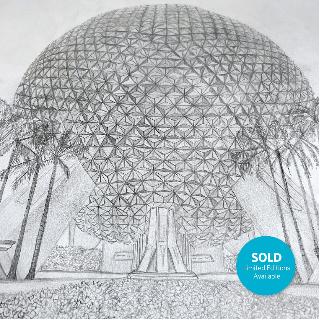 how to draw spaceship earth